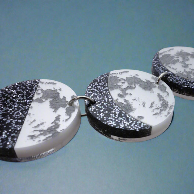 Statement Acrylic Moon Phase Necklace – Oh Pluto