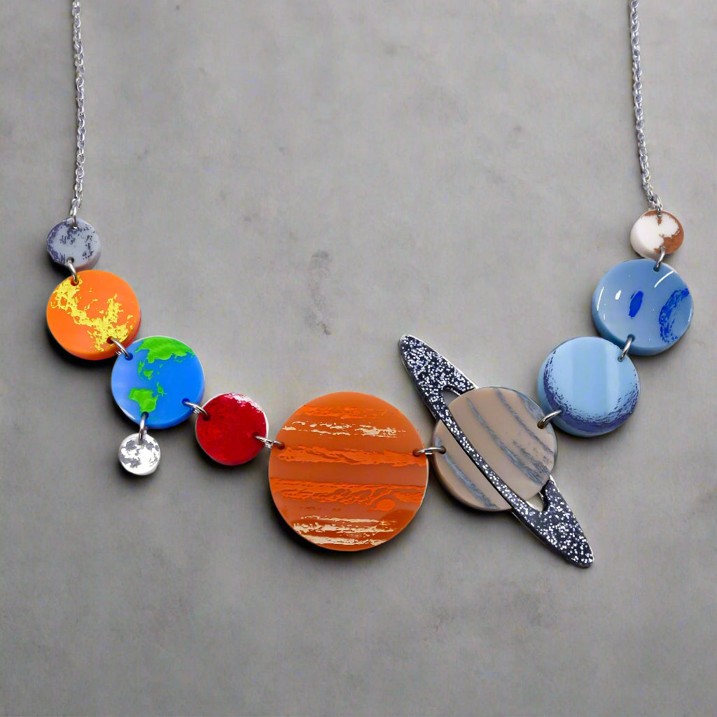 Statement Acrylic Solar System Necklace – Oh Pluto
